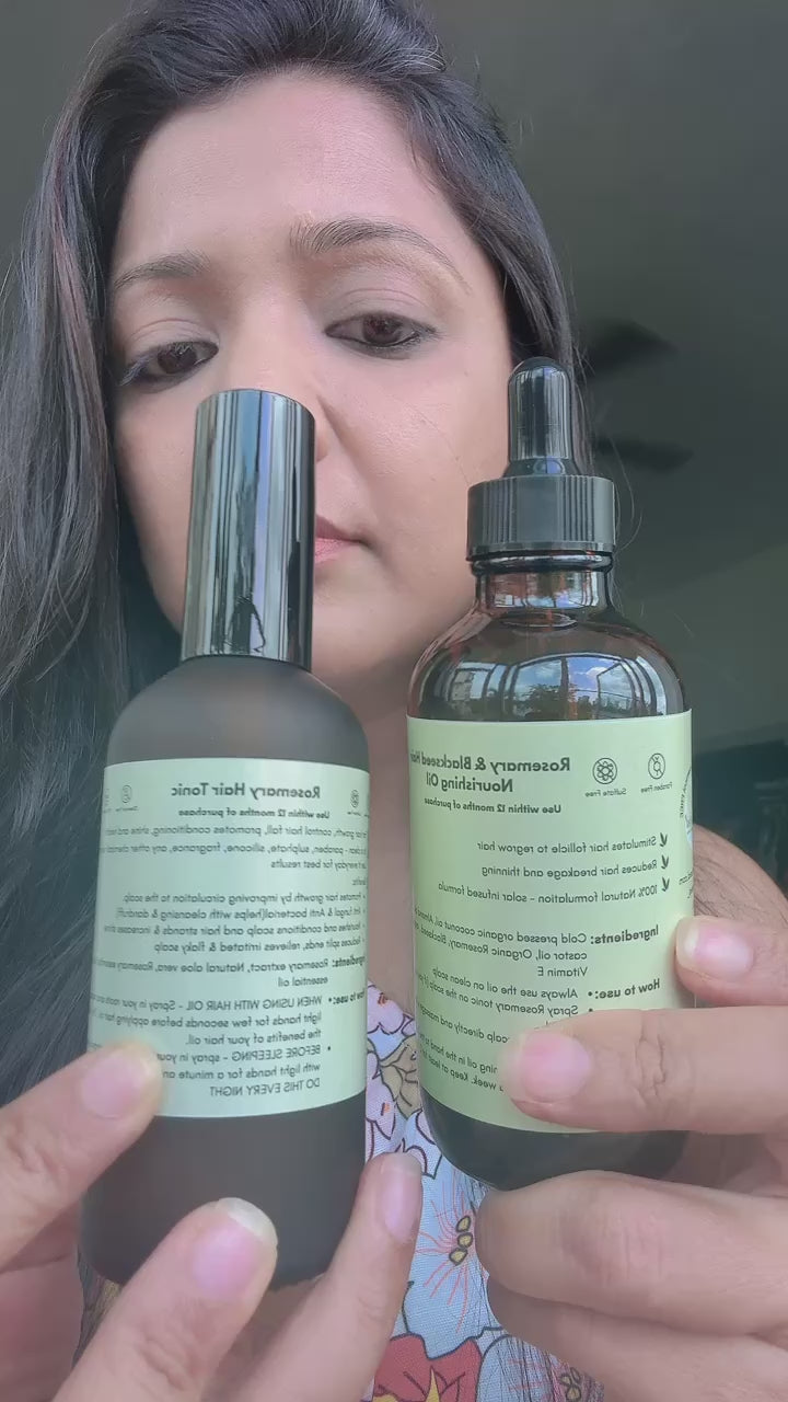 Rosemary Duo - Rosemary Hair Tonic + Rosemary & Blackseed hair nourish ...